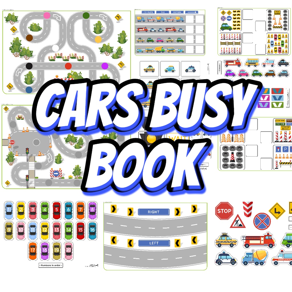PDF] Cars Busy Book Quiet Book Kids Activity Printable PDF Montessori ...