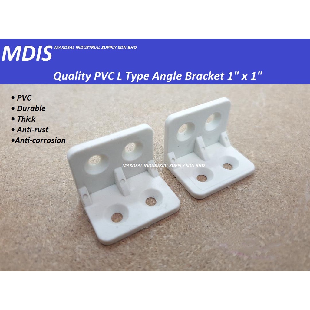 Quality PVC White L Type Angle Bracket 1" / Shelf Support L Bracket ...