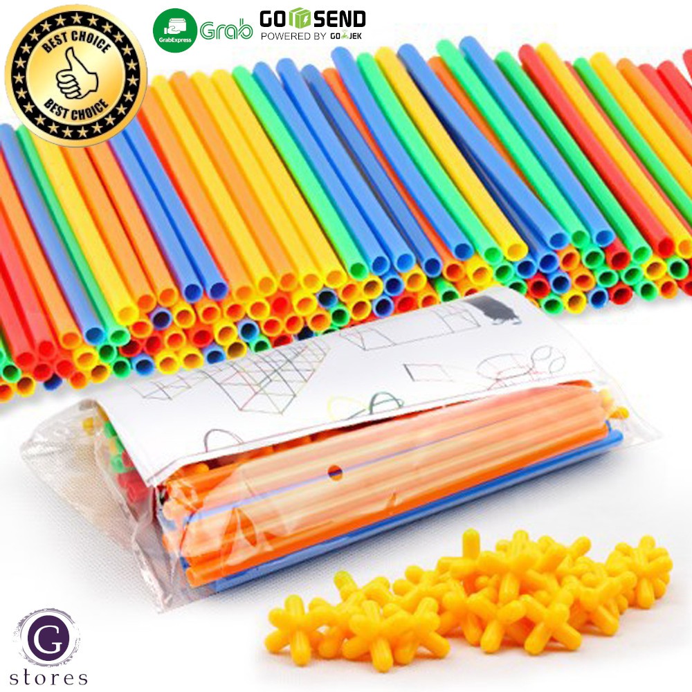 Diy Toys Pipe Raft Construction Pipe Straw Building Block Construction ...