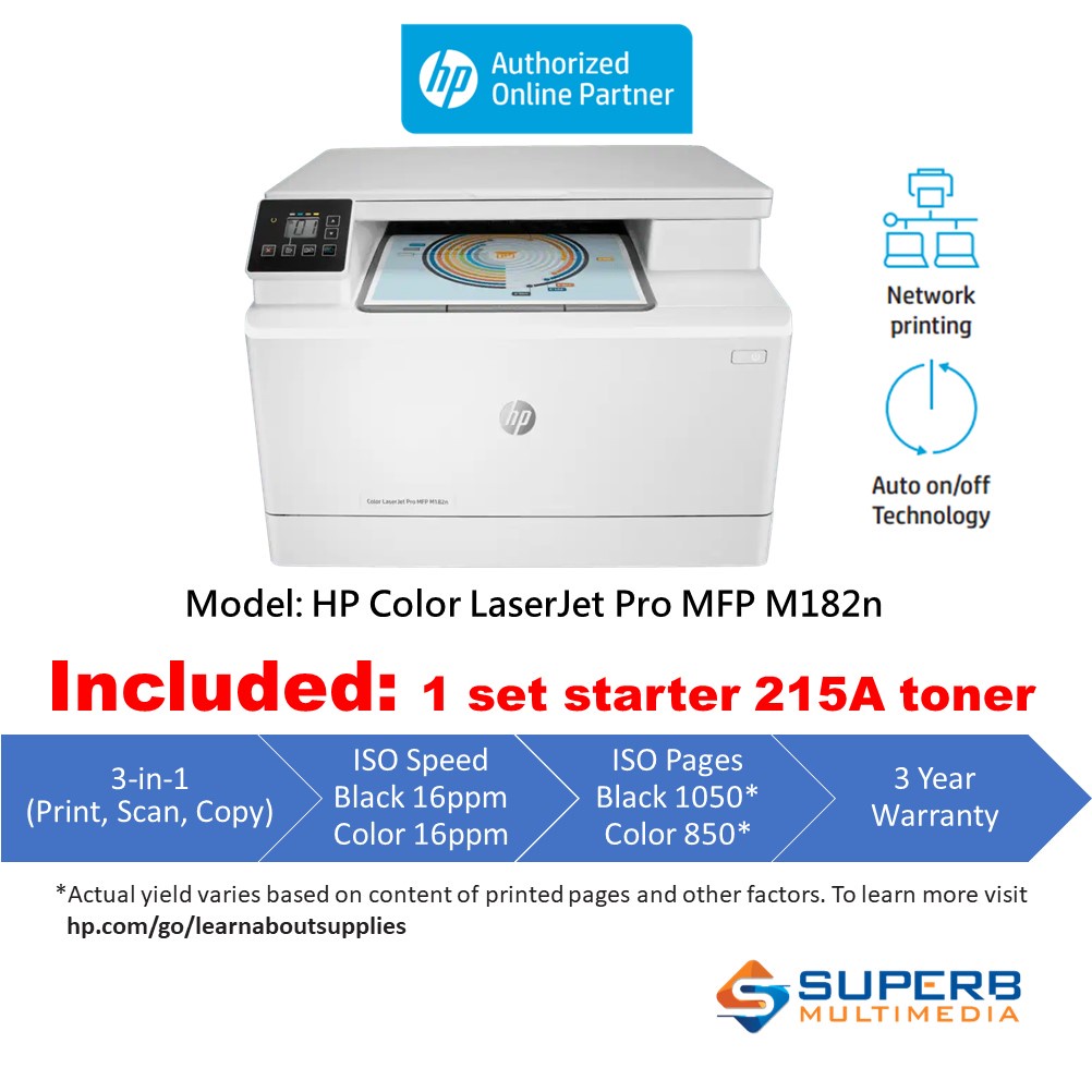 HP Color LaserJet Pro MFP M182n (Print, Scan, Copy) | Shopee Malaysia