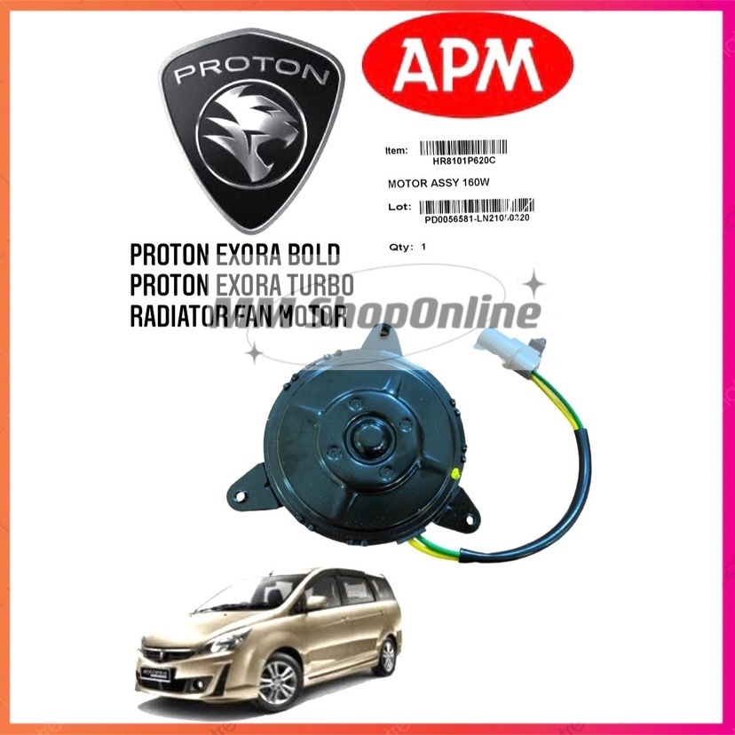PROTON EXORA BOLD TURBO TYPE AIRCOND RADIATOR COOLING FAN MOTOR APM ORIGINAL MOTO KIPAS WITH ...
