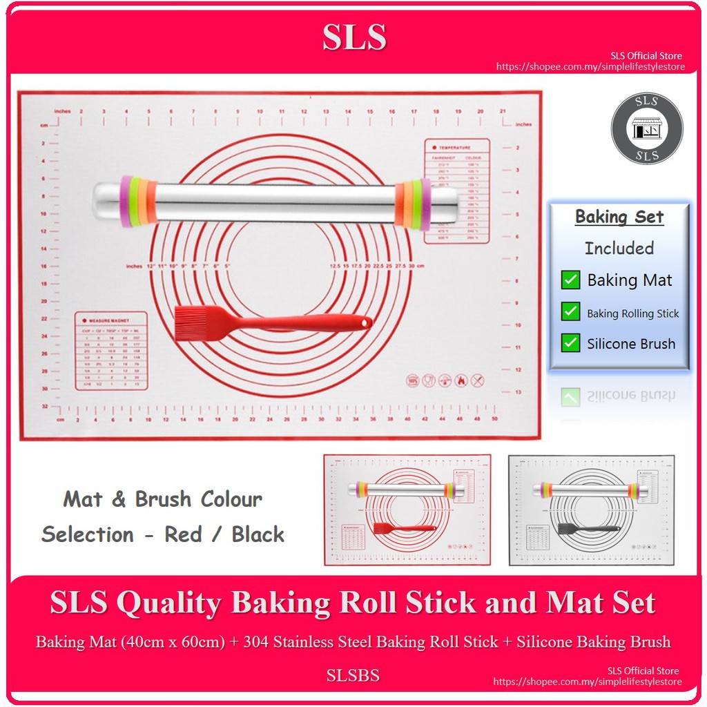 SLS Quality Baking Set Baking Rolling Stick Baking Rolling Pin Mat ...