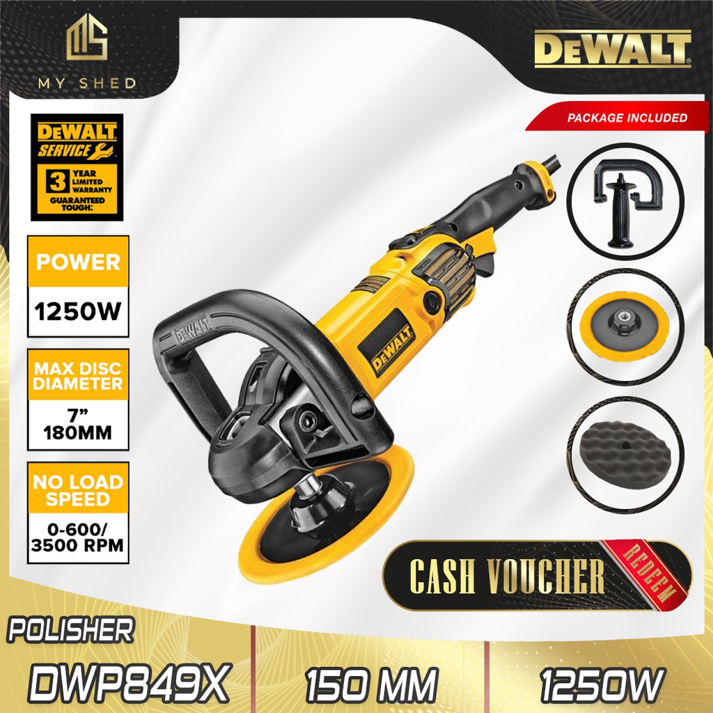 Dewalt DWP849X-B1 1250W 7 / 180mm Polisher (DWP849X/DWP849) | Shopee ...