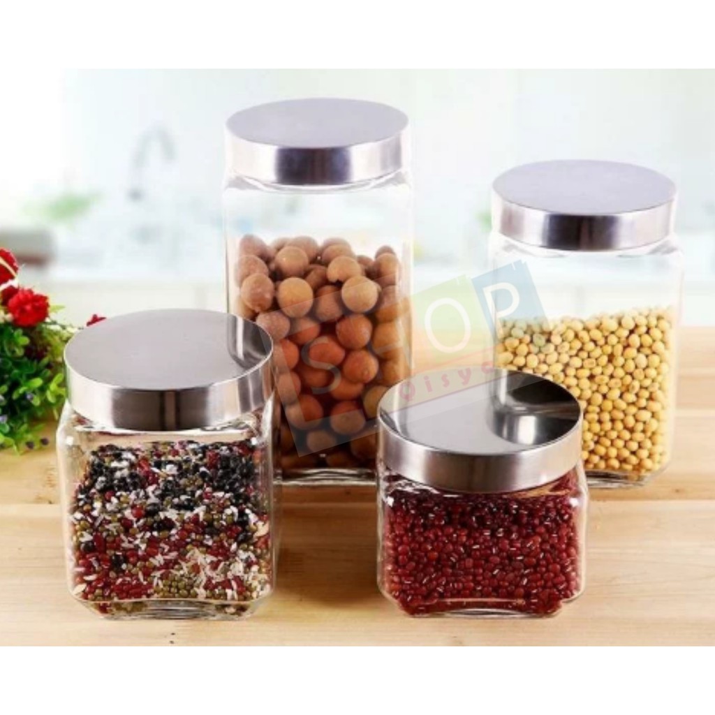 Balang Kaca Glass Jar - SQUARE ( Medium & Large ) | Shopee Malaysia