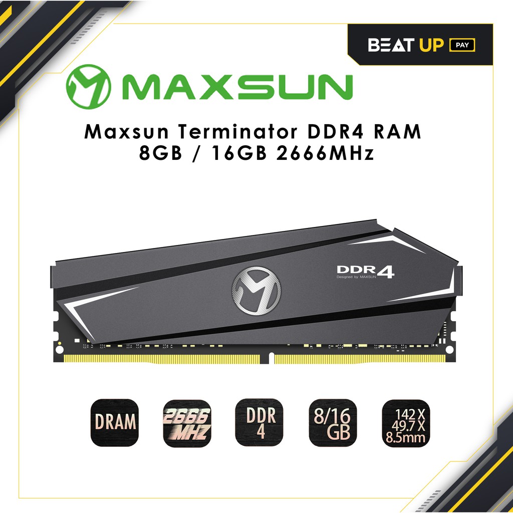Maxsun Terminator DDR4 RAM 8GB / 16GB 2666MHz | Shopee Malaysia