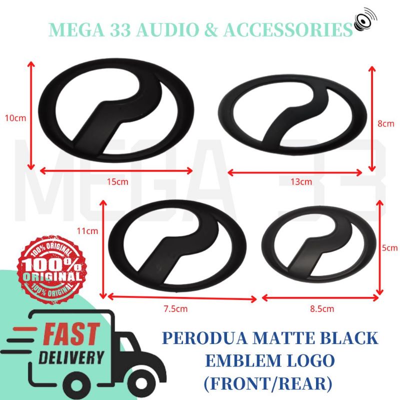 PERODUA MATTE BLACK EMBLEM LOGO (FRONT/REAR) | Shopee Malaysia