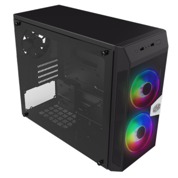 Cooler Master CMP 305 ARGB Micro-ATX Gaming Case, 2 ARGB Case Fans, DarkMirror Front Panel ...