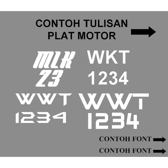 STICKER NOMBOR NO PLAT MOTOR STIKER MOTOR CUTTING Y15.LC135,125 ...