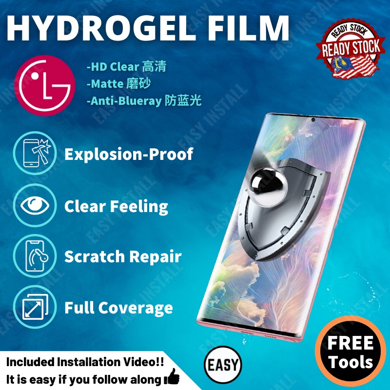 LG Screen Protector Hydrogel V60ThinQ V50ThinQ V40ThinQ V35ThinQ Velvet ...