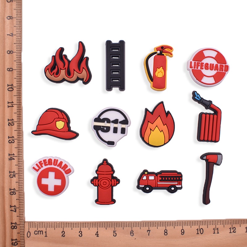 Cute Fire Extinguisher Hat Jibitz Croc Accessories Fire Truck Jibits ...