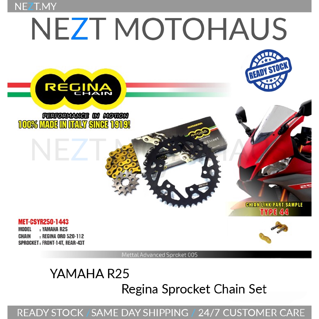 Yamaha R25 Regina Sprocket Chain Kit Set | Shopee Malaysia