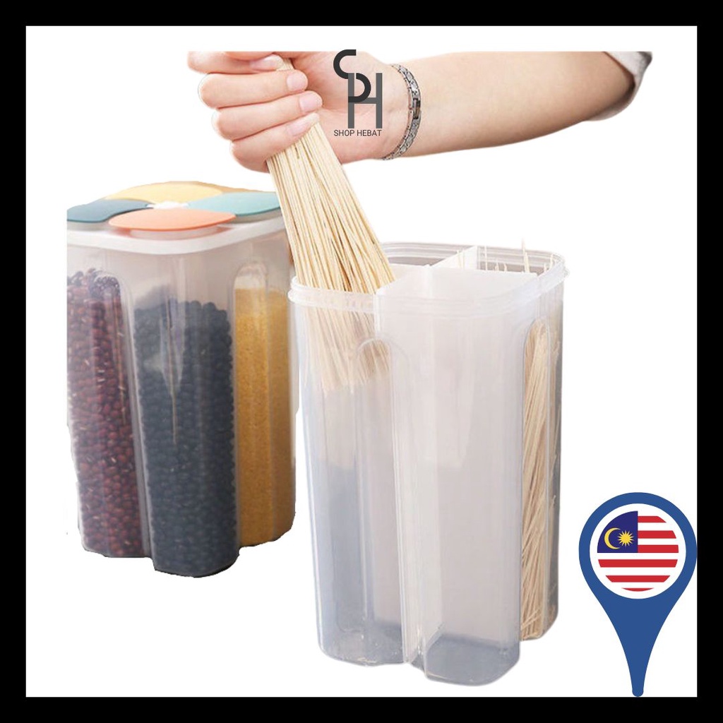 HEBAT👍Bekas Bijirin Kacang 4 in 1 Cereal Dispenser Household Cereal ...
