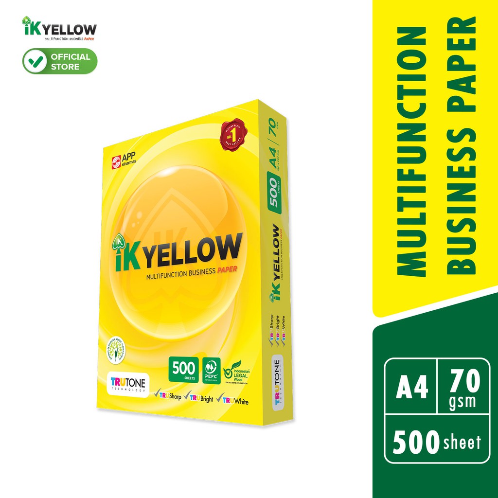 IK Yellow 500s 70gsm A4 Paper 1 Ream (500 sheets/ream) | Shopee Malaysia