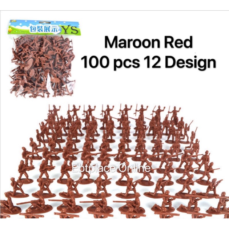 100pcs Soldier Toy Green Red Silver Askar Kecil Mainan | Shopee Malaysia