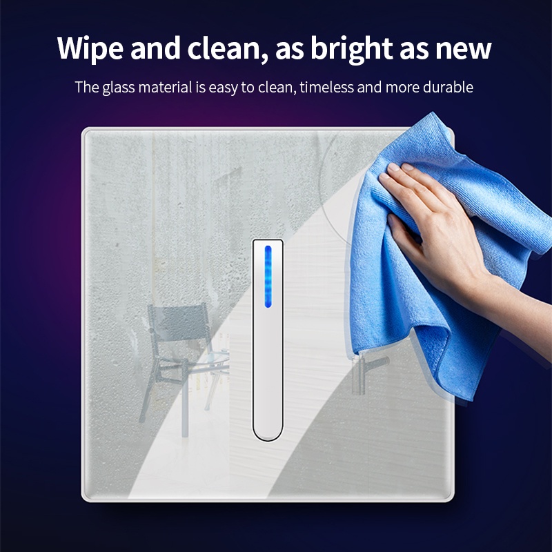 PSSRISE key switch socket 3D tempered glass led indicator button ...