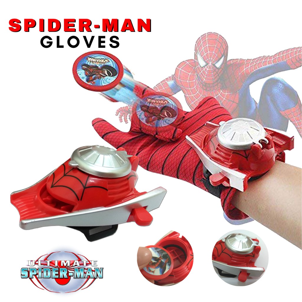 Kids Spiderman Toy Glove With Disc Transmitter Launcher Playset/Sarung ...