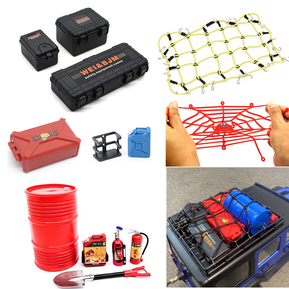 RC Car Decoration Tool Box Luggage Net Suitcase Oil Drum Tank ...