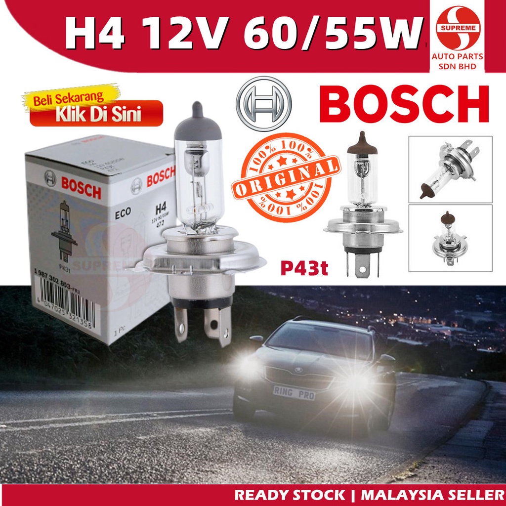S2U BOSCH Halogen H4 Bulb 12V 60/55W Car Headlight Bulbs Proton Perodua ...