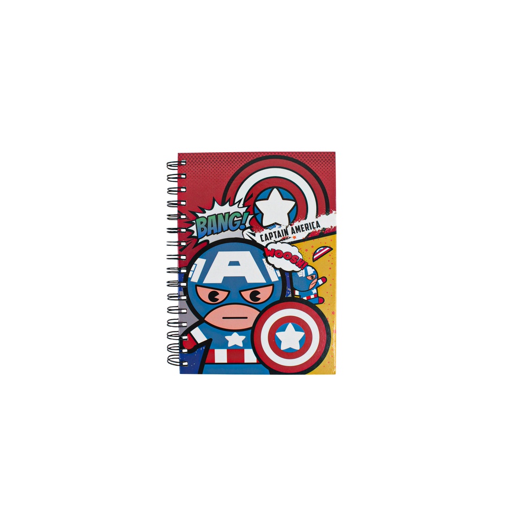 Marvel Kawaii A5 Hard Cover Ring Notebook - Captain America Blue Colour ...