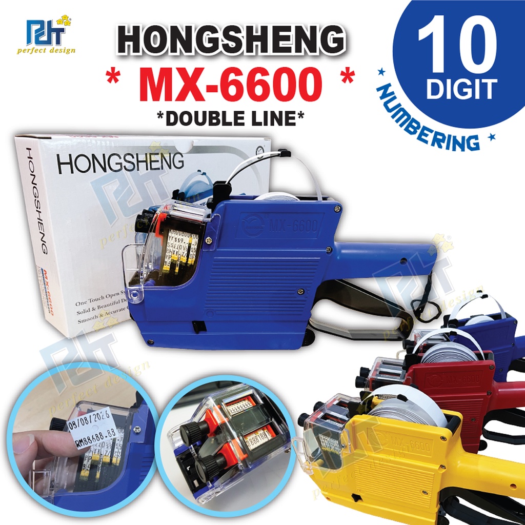 MX-6600 (Numeric/数字 )RM Two Line Hand Price Labeller / Mesin Harga Tag 10 Digit 2 Line MX 6600 ...