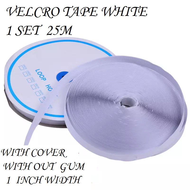 Velcro Tape Magic Tape 1inch 25m/Set-putih | Shopee Malaysia