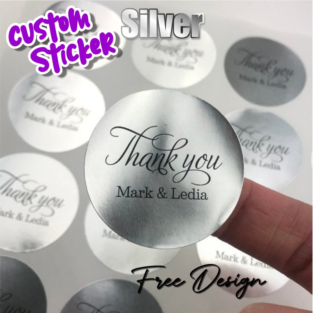 Silver CHROME METALLIC LABEL STICKER / PACKAGING LABEL STICKER ...