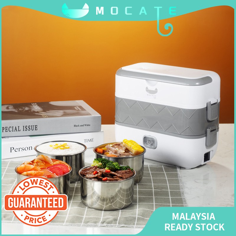 🔥READY STOCK🔥🇲🇾 Portable Electric Lunch Box Heating Double Layer ...
