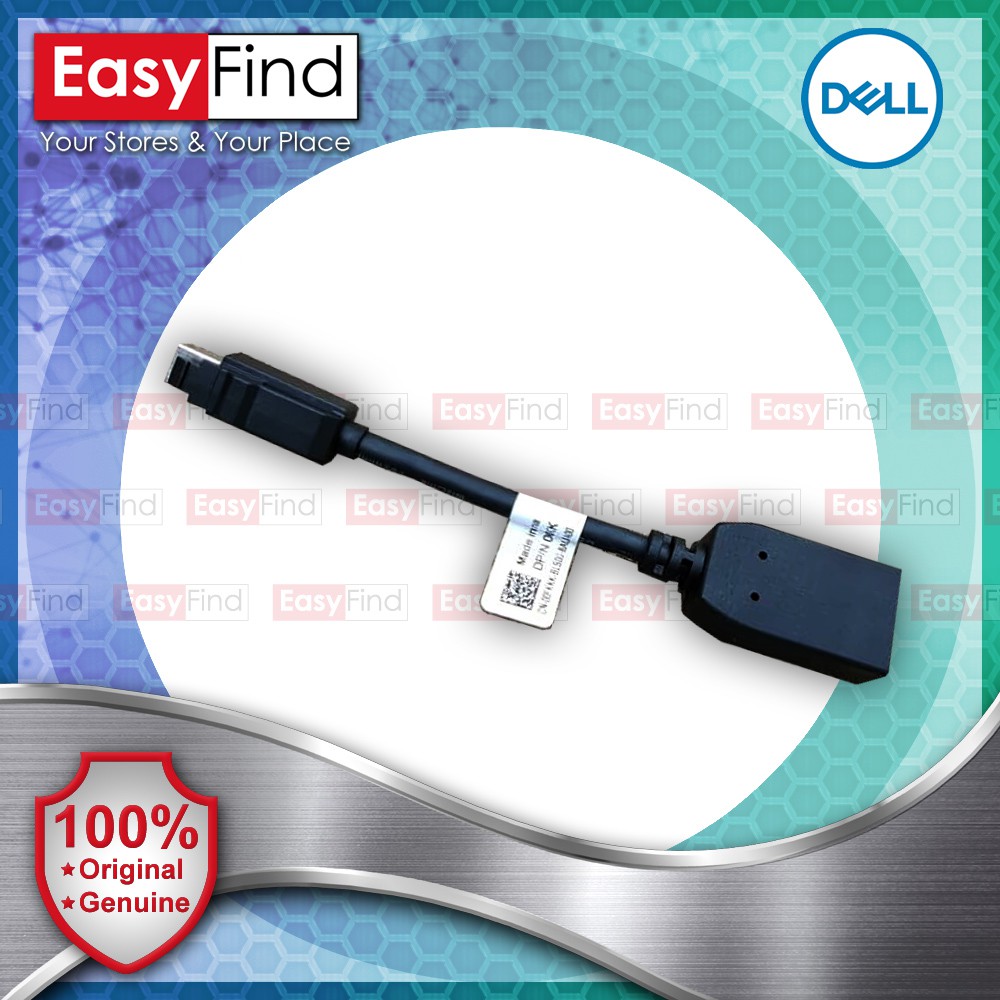 Dell DP/N 00FKKK Mini DP Display Port male w/ clip to DP Female Adapter ...