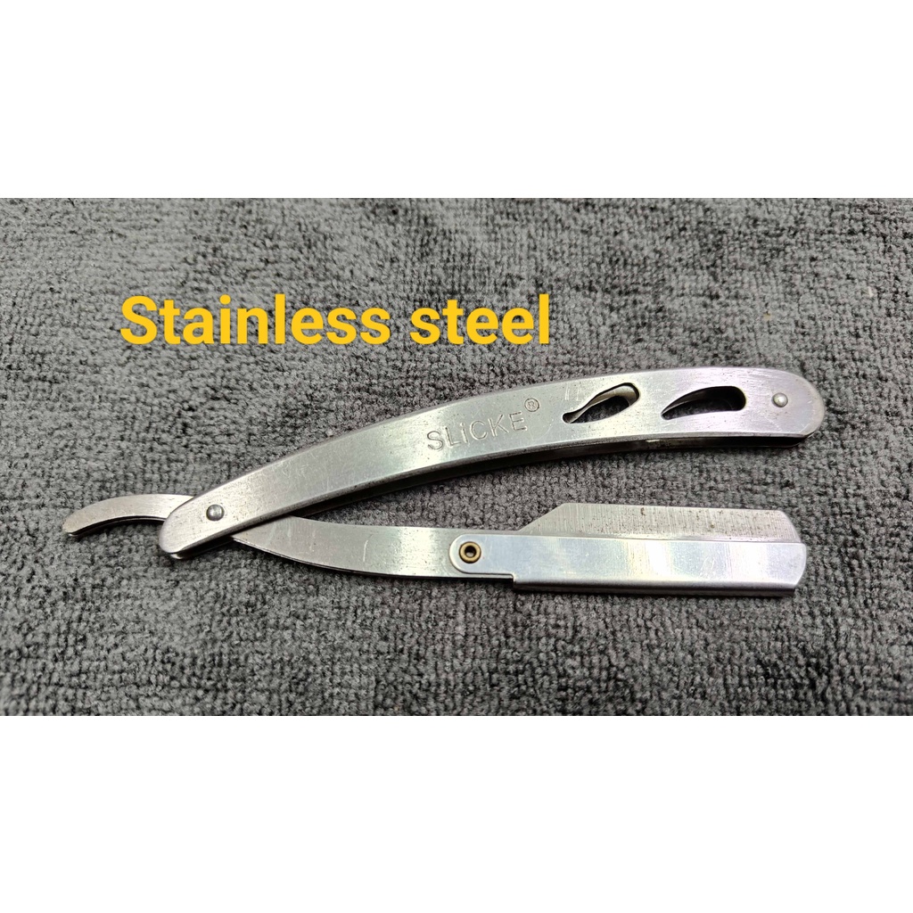 Stainless Steel & Plastic Handle Barber Shaving Razor(WMARK blade 10pcs ...