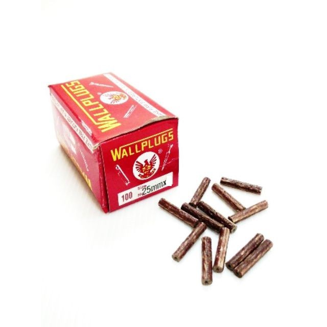 WOOD WALL PLUG , WALL FIN PLUG - TYPE AT SIZE OF 25MM X #10 - 100PCS ...