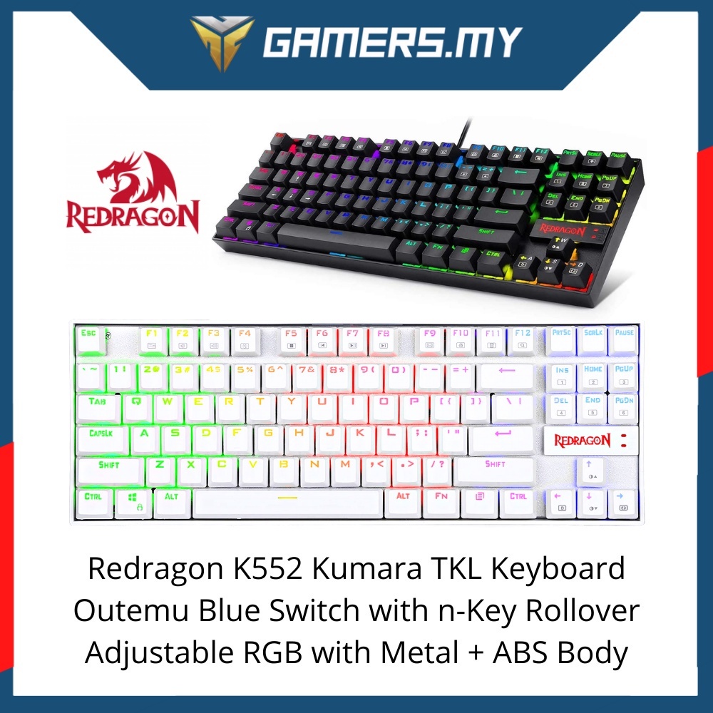 Redragon Kumara K552 RGB TKL Mechanical Keyboard - 87 Key | Shopee Malaysia