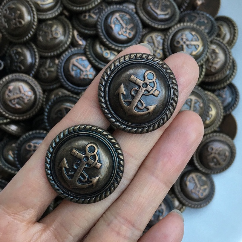 Bronze-plated buttons and buttons NN1610, set of 30 buttons, 2.5 cm ...