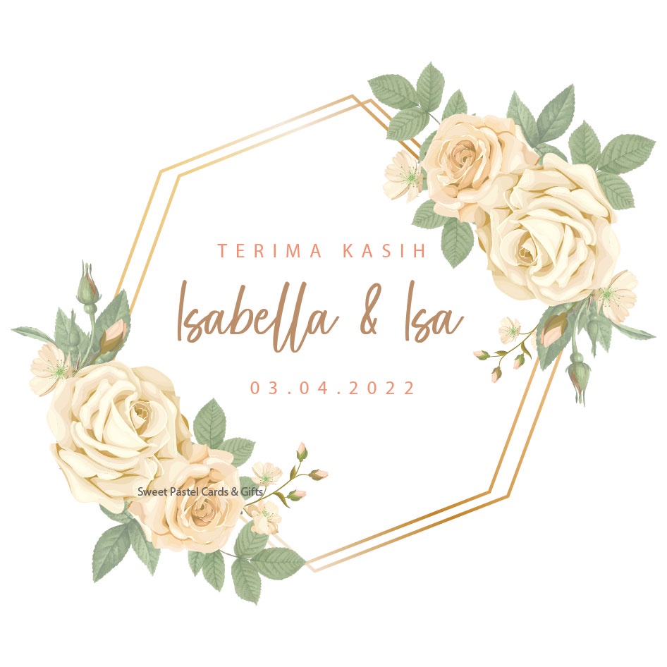 TQ STICKER DOOR GIFT NIKAH/KAHWIN/ TUNANG/AQIQAH (DESIGN21) Size:4/5/6 ...