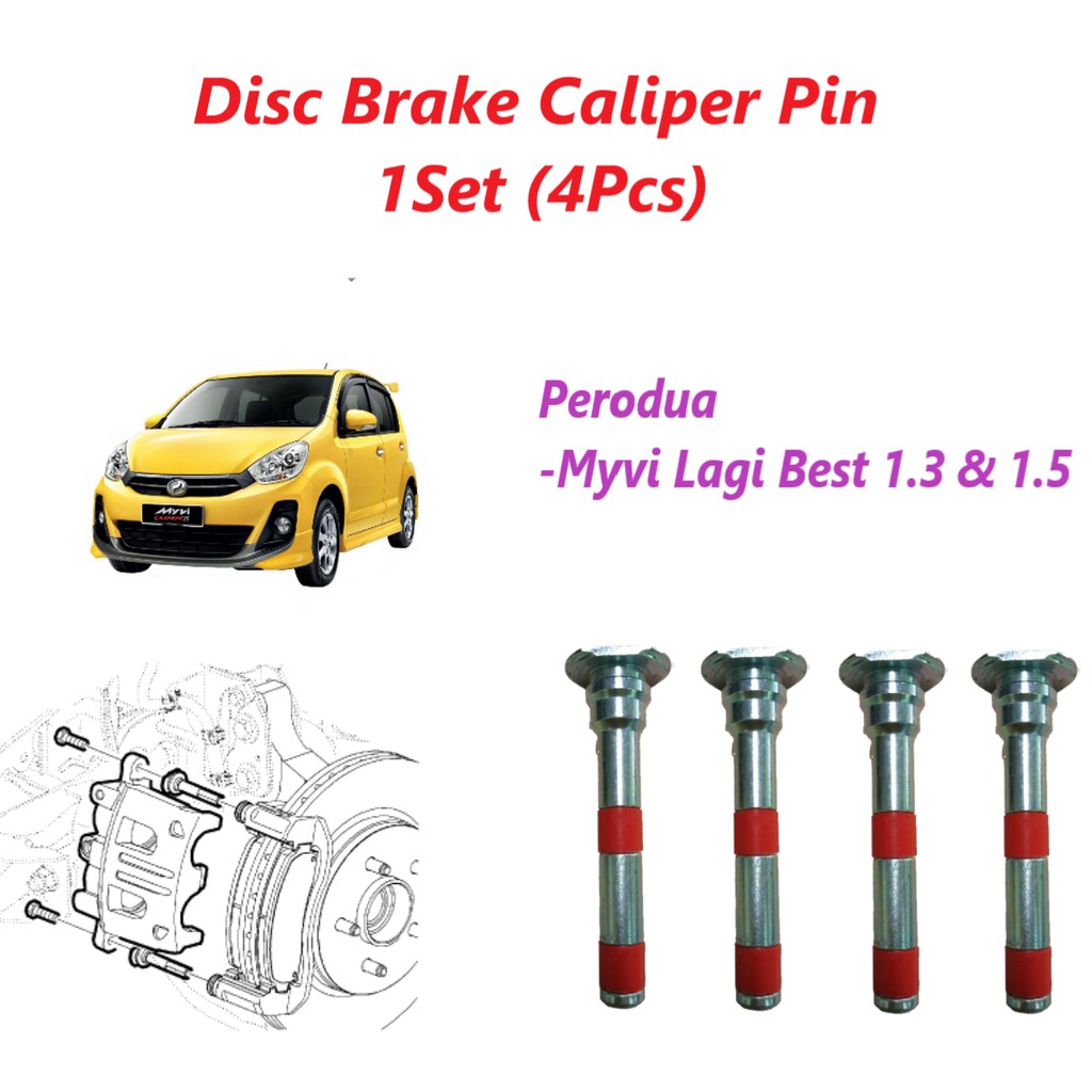 Silicone Disc Brake Caliper Pin-Perodua Myvi Lagi Best 1.3 & 1.5 D54T ...