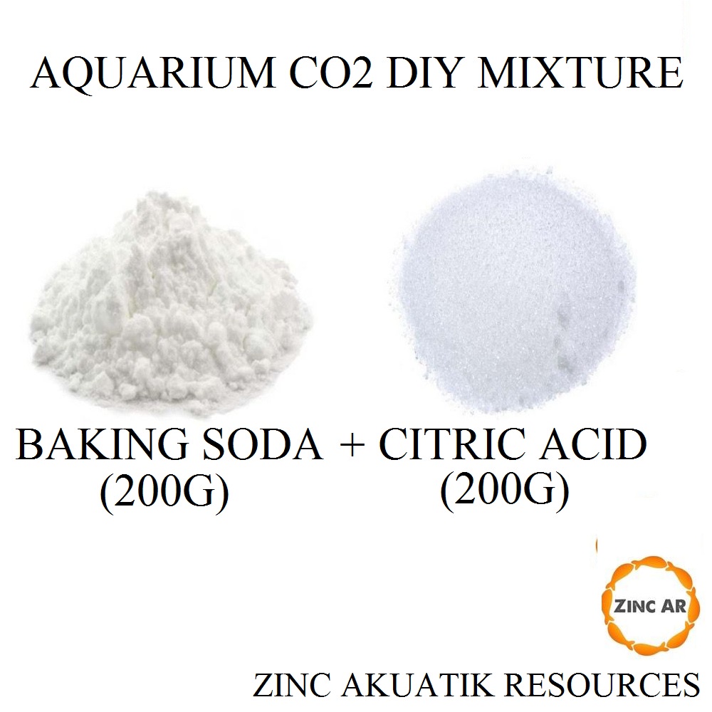 Citric Acid + Baking Soda for CO2 DIY Aquarium (200G+200G) | Shopee ...
