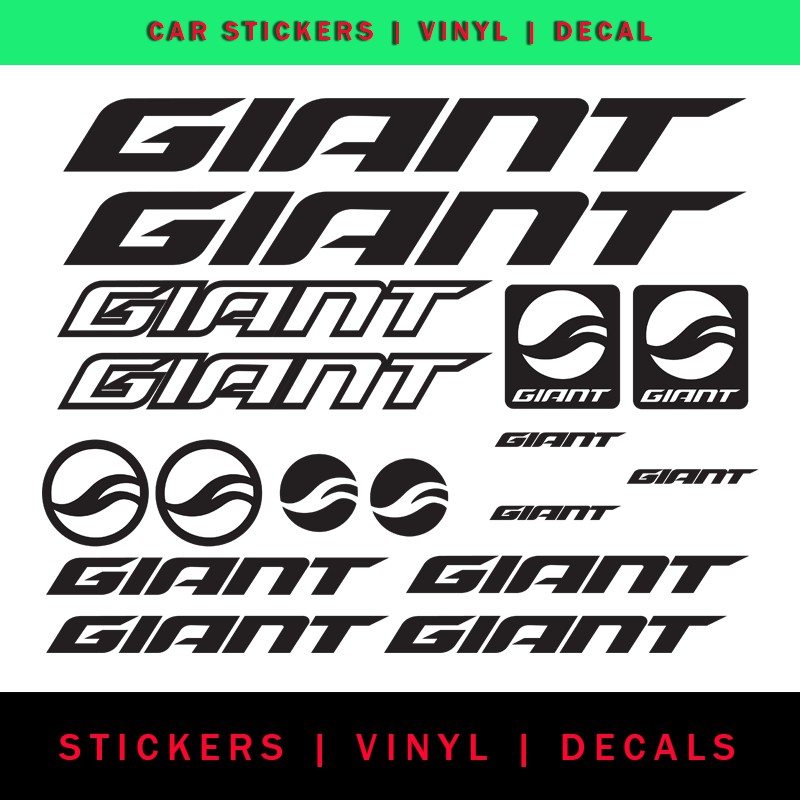 New Set Style Giant Vinyl Logo Stickers Bike Frame Replacement Cycle ...
