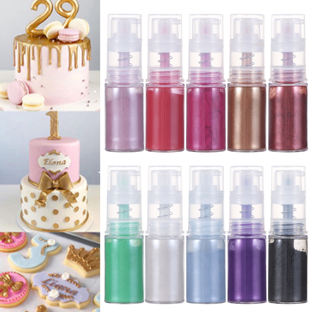 15g Edible Gold Powder Mousse Spray Bottle Flash Glitter Silver Pearl ...