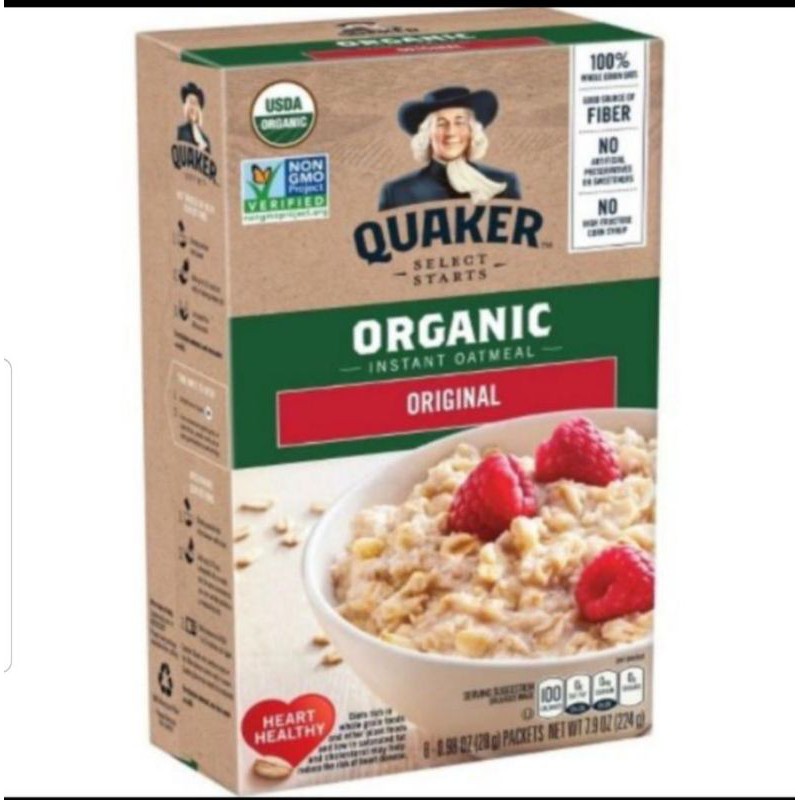 QUAKER® ORGANIC INSTANT OATMEAL (8x28G) | Shopee Malaysia