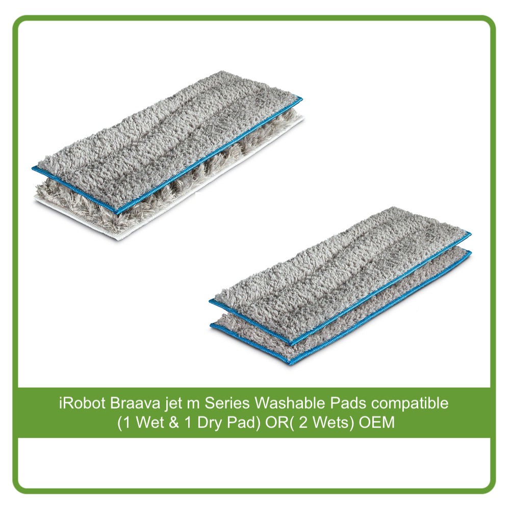 iRobot Braava jet m6 Series Washable Pads Multi-Pack, OEM (1 Wet & 1 ...