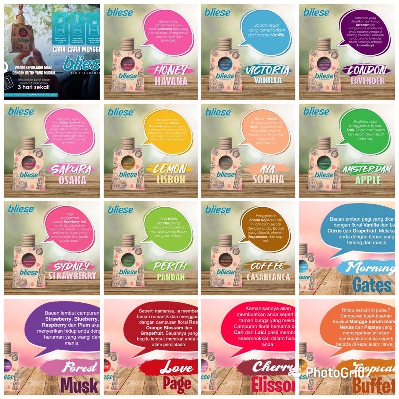 (ORIGINAL) BLIESE Air Freshener/Car Perfume Multipurposes Perfume ...