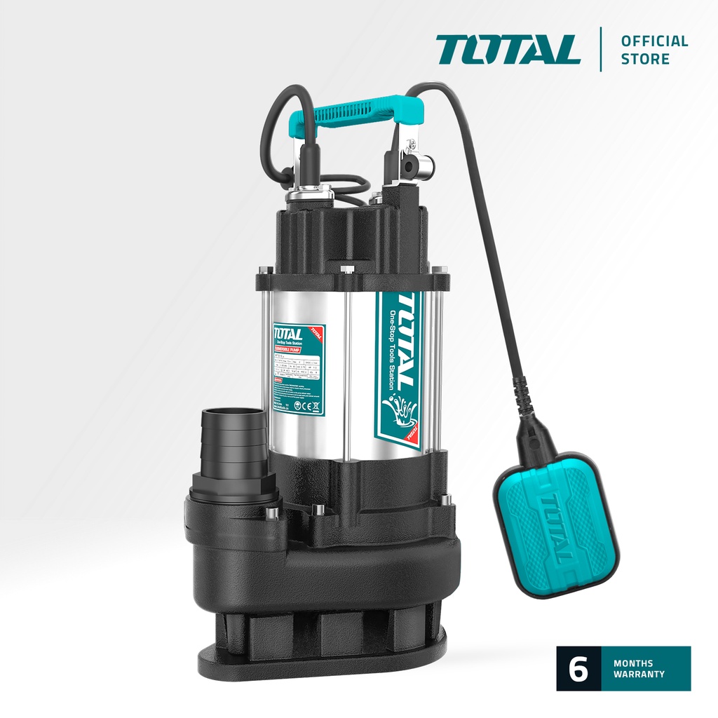 TOTAL Submersible Sewage Water Pump Pipe for Dirty Water, Stainless Steel + Cast Iron (750W/1 ...