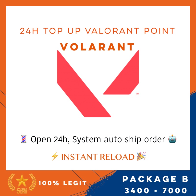 24H Instant TOP UP VALORANT POINT/ VP TOP UP /2275-7000vp/Very Fast ...
