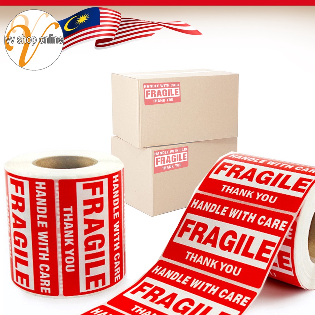 500 stickers/volume fragile stickers carefully handle warning packaging ...