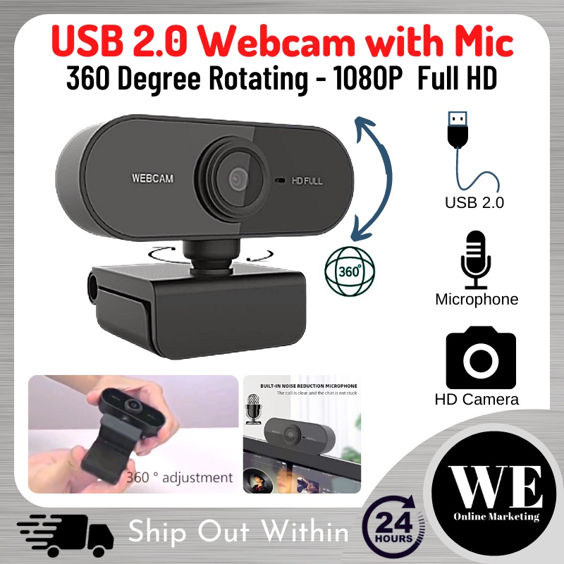 🇲🇾Ready Stock🇲🇾 USB Webcam with MIC - HD 1080P Plug & Play Autofocus ...