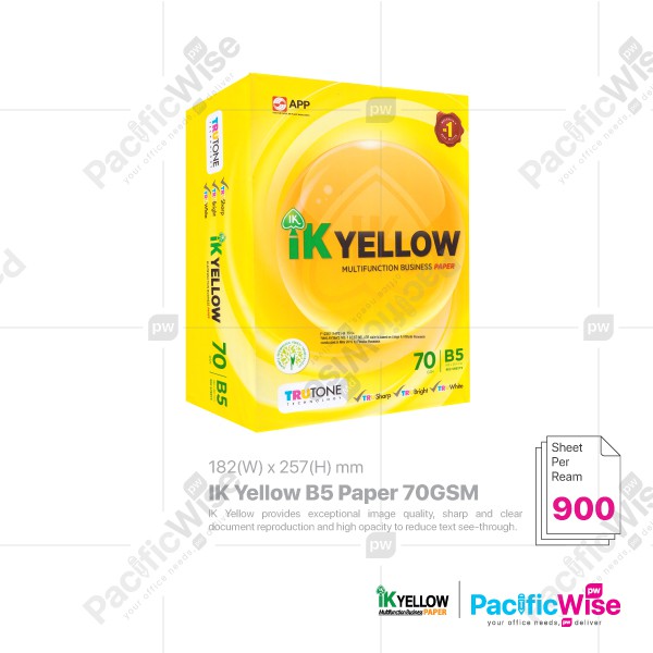 Indah Kiat/IK Yellow B5 Paper/B5 Kertas 70gsm/Copier Paper(900’s/Ream ...