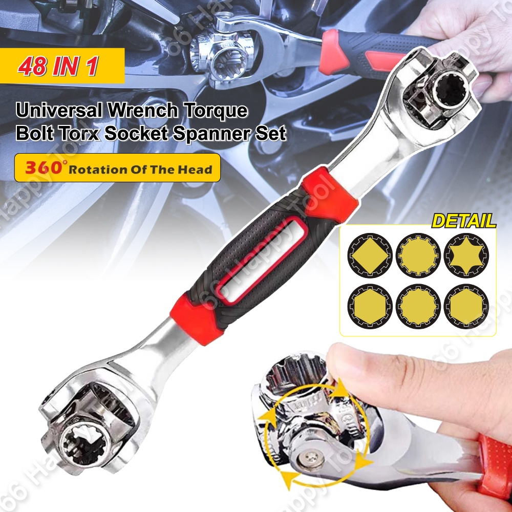 Multipurpose Universal 48 in 1 Socket Wrench Tiger Ratchet Spanner Hand ...