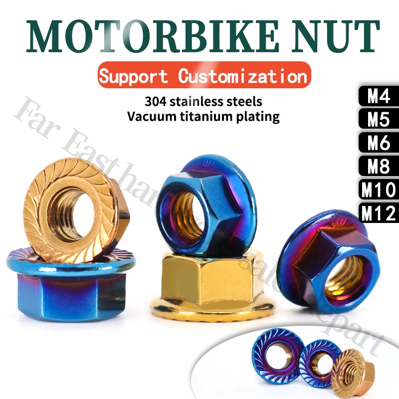304Stainless Steel Titanium Nut Plated Hexagonal Flannel Embossed Nut ...