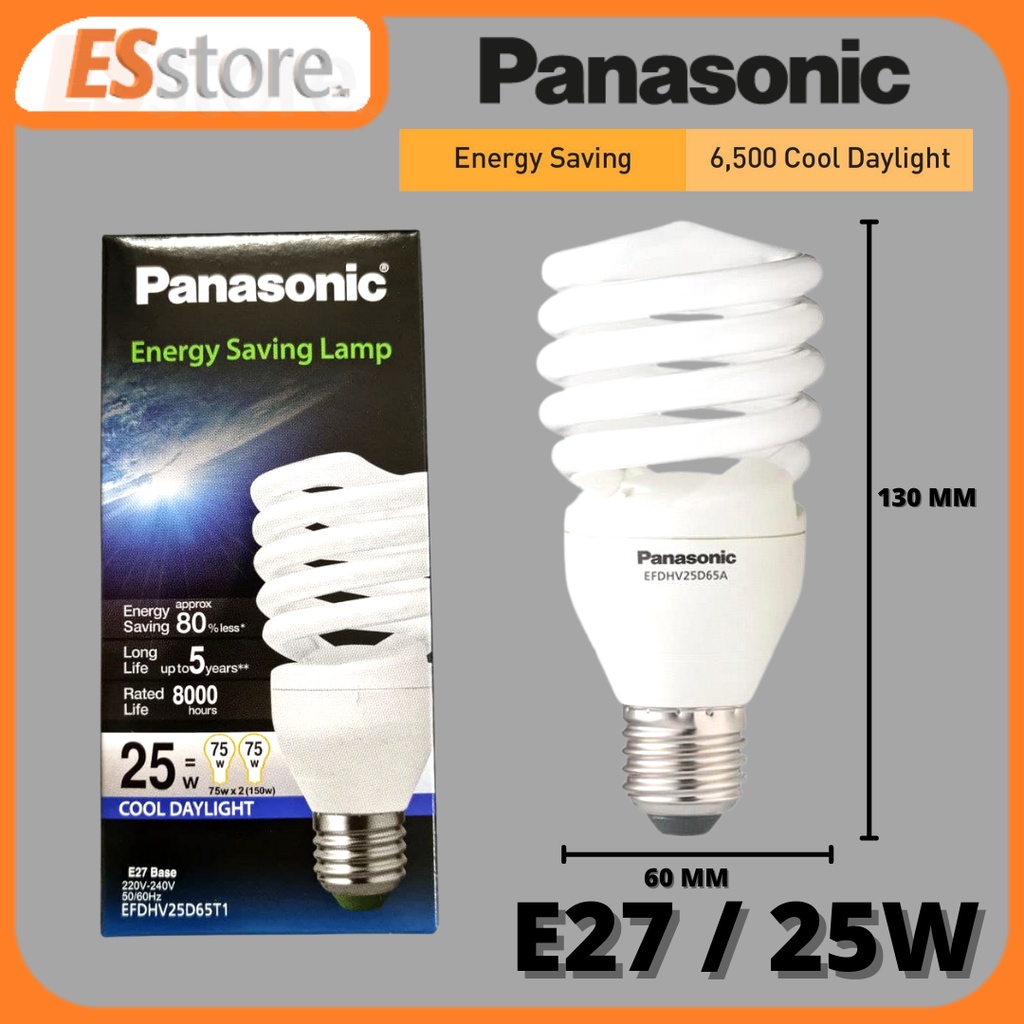 Esstore2u (100% ORIGINAL) Panasonic ES/E27 25W Spiral Bulb / Lampu ...