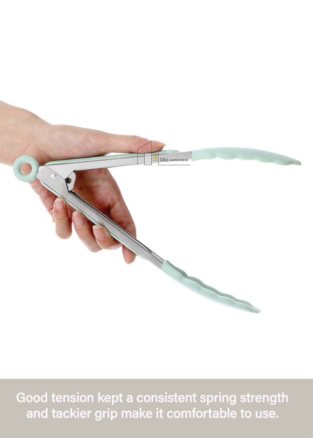 Silicone Food Tongs Stainless Steel Handle / BBQ Pasta Clip / Penyepit ...