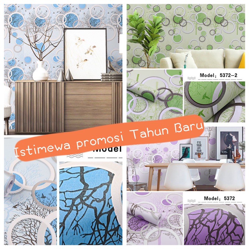 Pelekat Dinding Kertas Dinding 2D Pelekat Diri Kalis Air 45cm * 1000cm ...